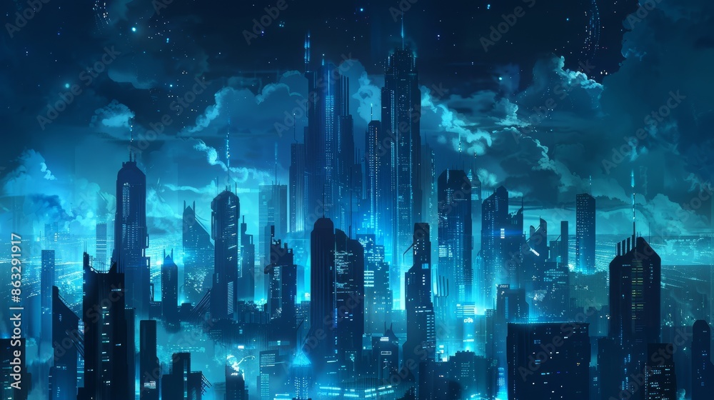 Gotham city concept art at night, generative, Gotham, cityscape ...