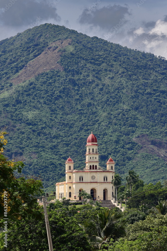 National Shrine Basilica Our Lady of Charity built in 1926 in El Cobre ...