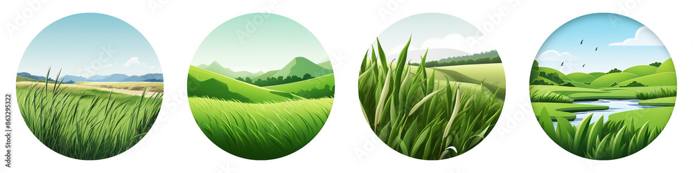Grasslands clipart collection, symbol, logos, icons isolated on ...