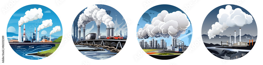 Thermal Pollution clipart collection, symbol, logos, icons isolated on ...