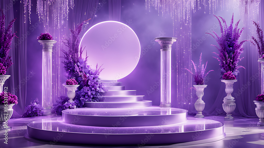 Crystal podium diamond 3d background display glass jewelry product ...