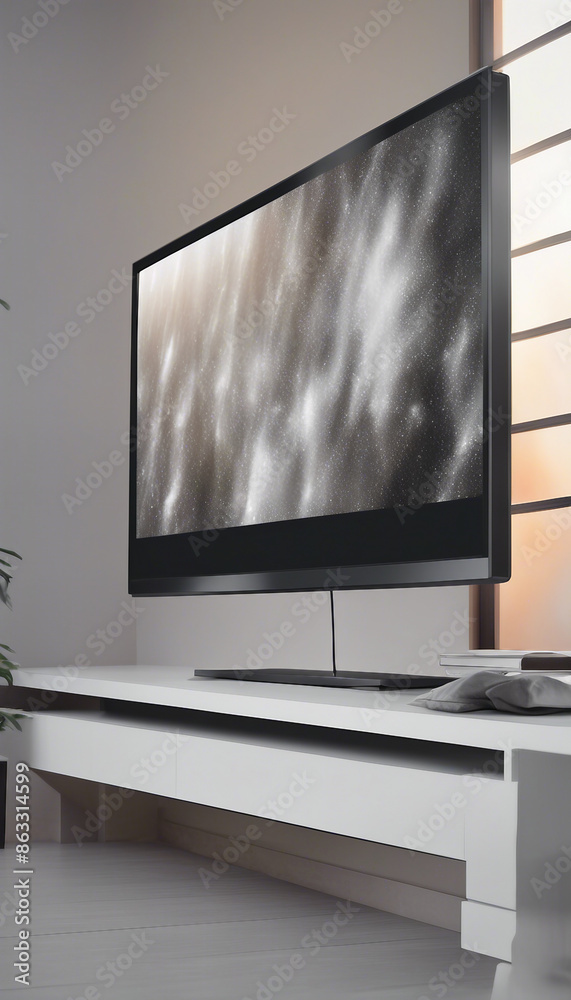 TV flat screen LCD or OLED plasma realistic illustration White blank ...