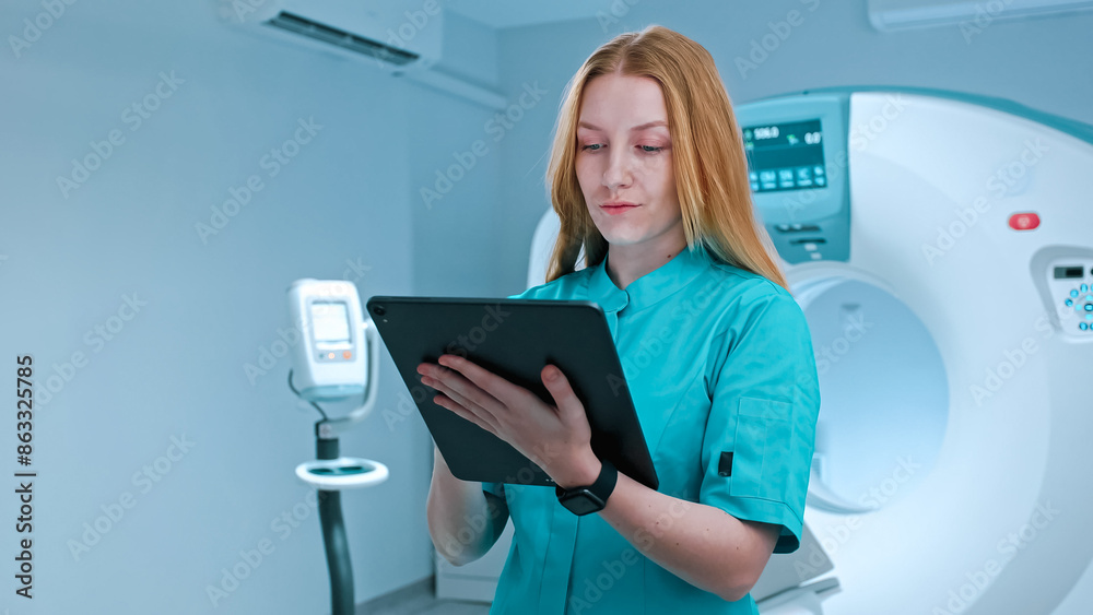 Doctor looking at body x-ray radiographic image computed tomography ...