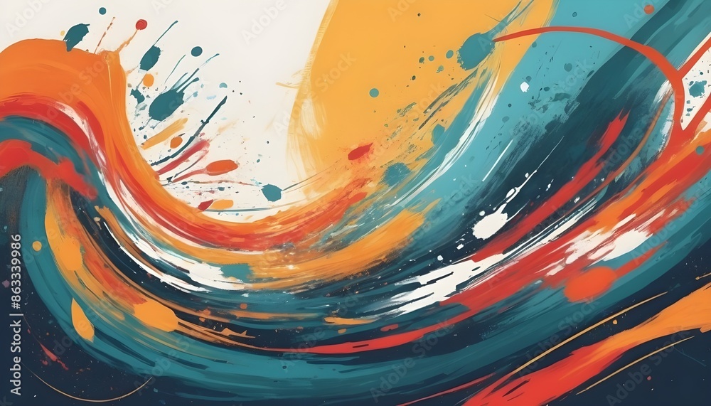 Colors explode in a frenzied symphony, splashing across the canvas in ...