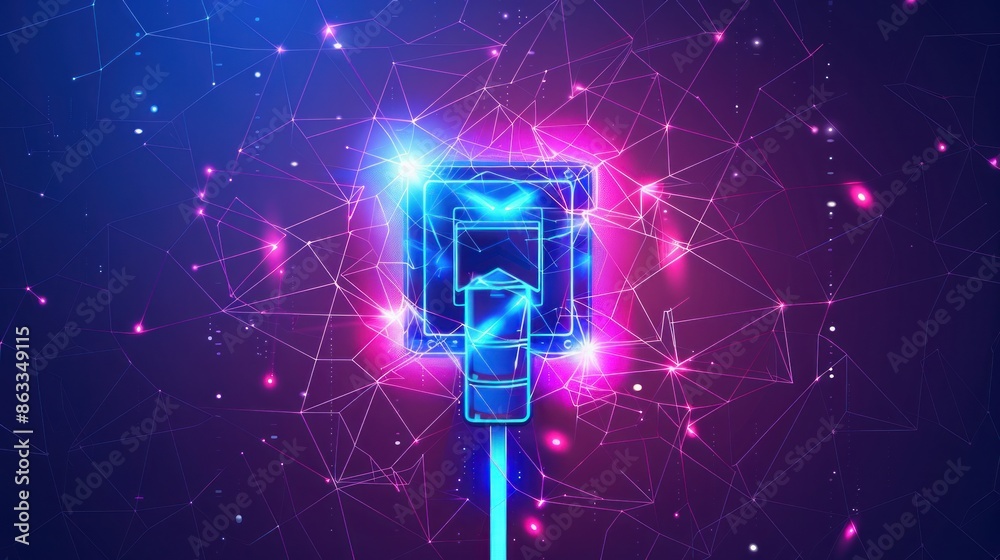 Illustration vector of an electric socket with a plug representing ...