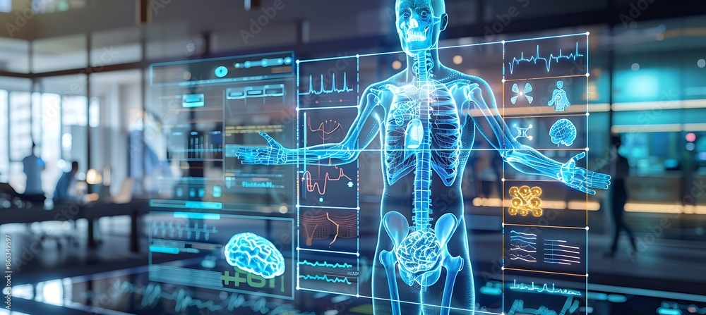 Holographic patient education tool illustrating medical conditions and ...