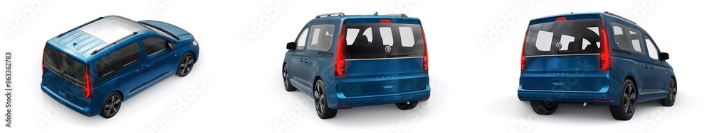 Germany, Berlin. October 24, 2023. Volkswagen Caddy 2022. Set blue ...