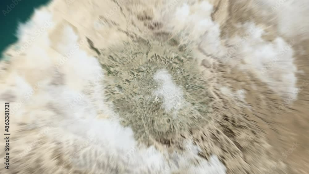 Zooming on Makkah, Saudi Arabia. Earth zoom in from outer space to city ...