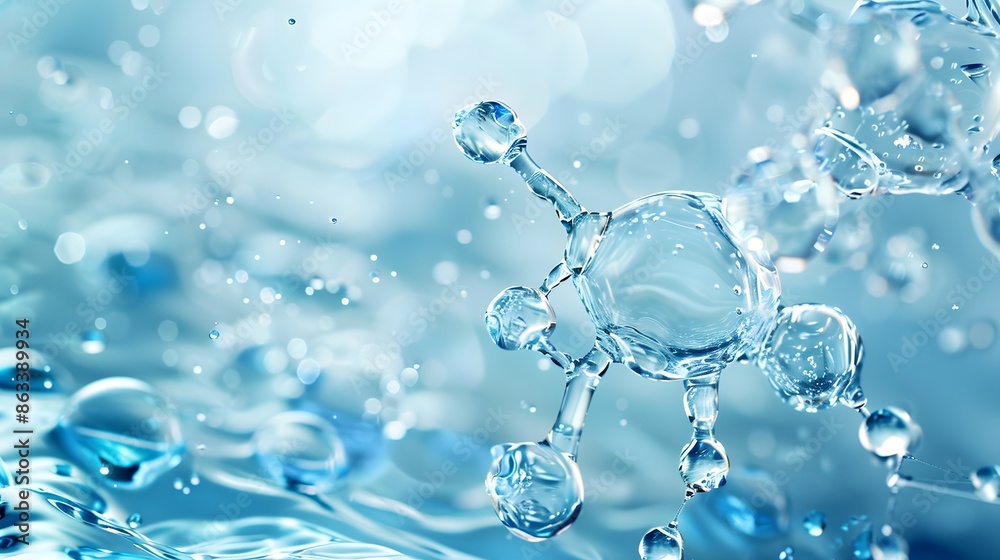 Cosmetics Hydro Essence water for moisturizer. Liquid splash bubble or ...