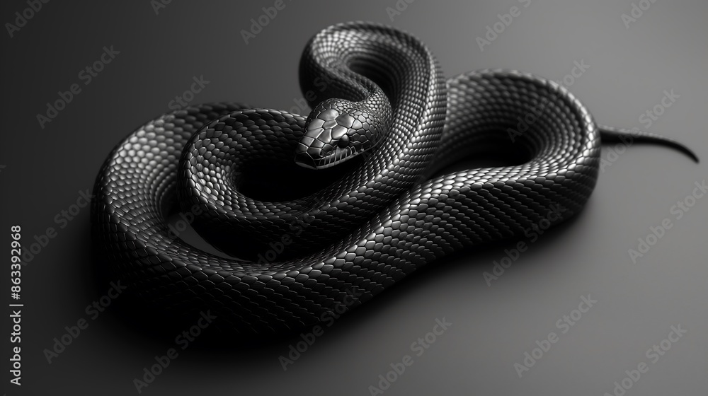 Utilize negative space to form the shape of a snake on a solid ...