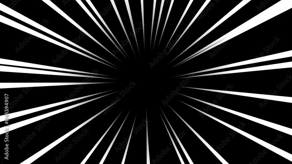 Diagonal Anime Speed lines in Black and White, Radial Comic Light Speed ...