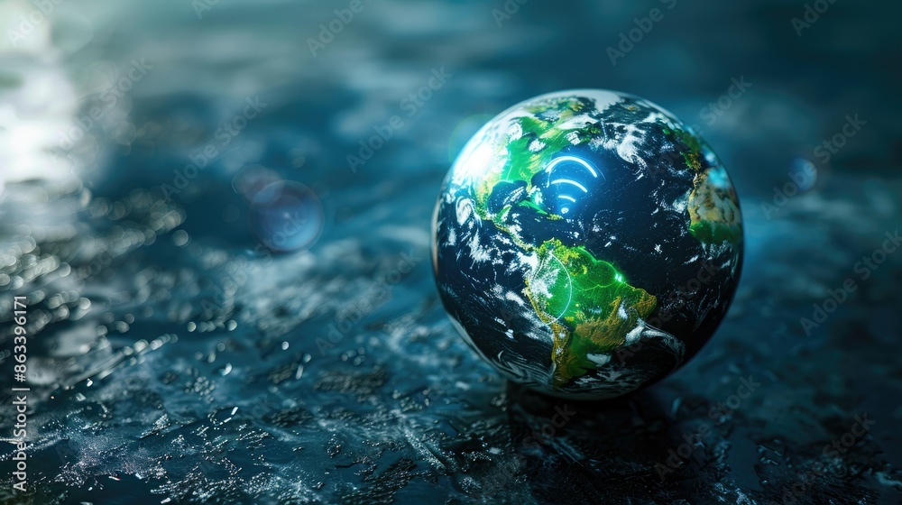 Earth globe with a prominent power switch, emphasizing the role of ...