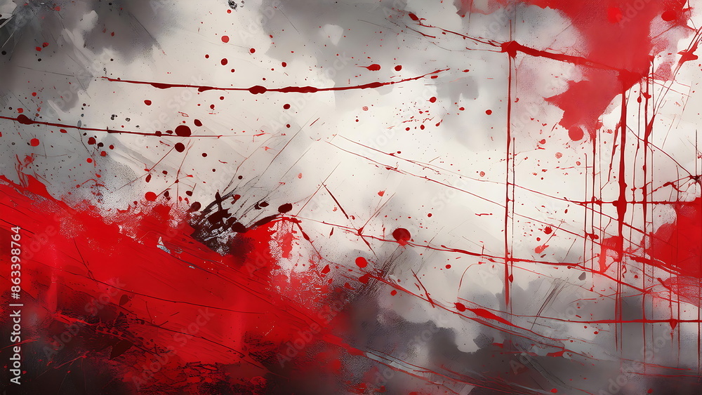 Abstract blood splatter background with gray and white texture ...