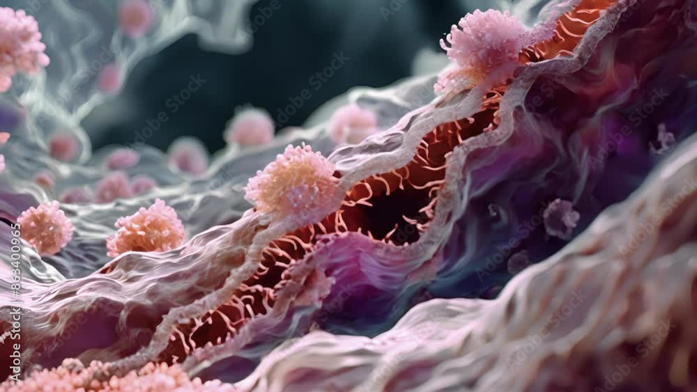 An electron microscope animation of tight junctions in epithelial cells ...