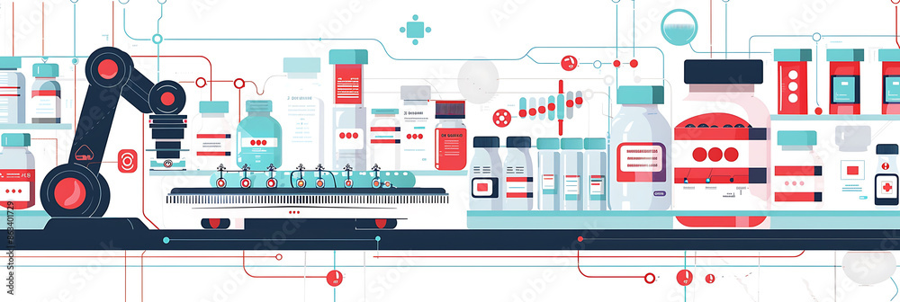 Pharmacy icons illustrating automated medication dispensing systems ...