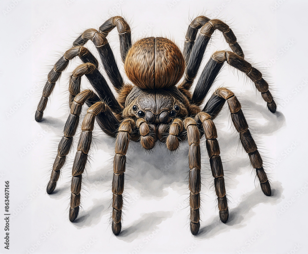 Tarantula spider illustration on a white background, realistic style ...