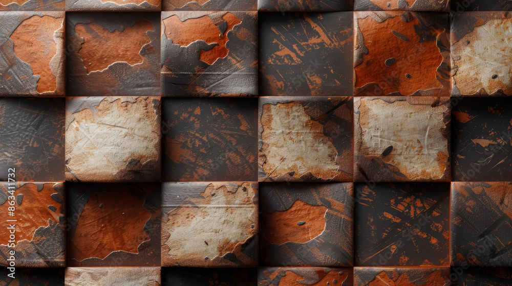 Textured abstract geometric pattern with a rust and reddish-brown color ...