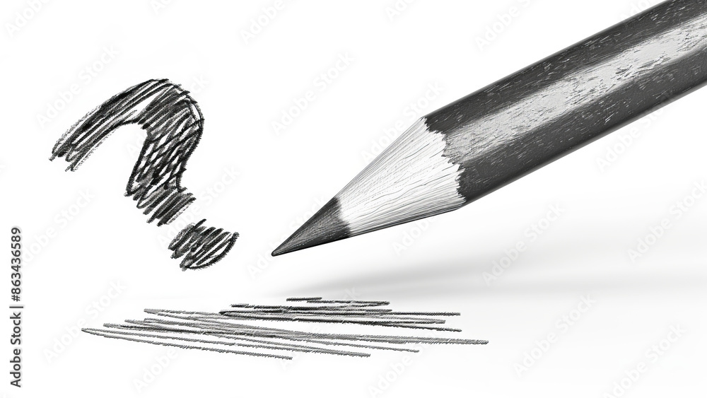 Pencil drawing of a question mark, on white background Stock Photo ...