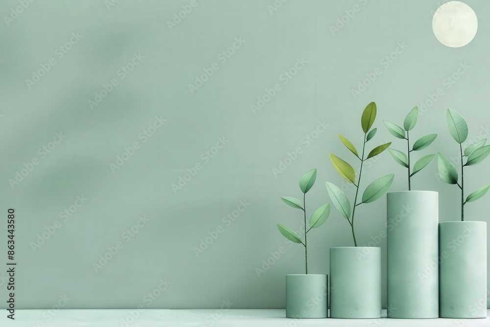 Wallpaper themed around sustainable investments, showcasing symbols of ...