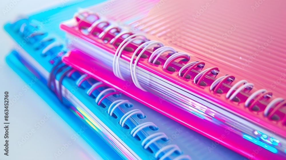 Trapper Keeper notebooks with bright neon LED light accents, evoking ...