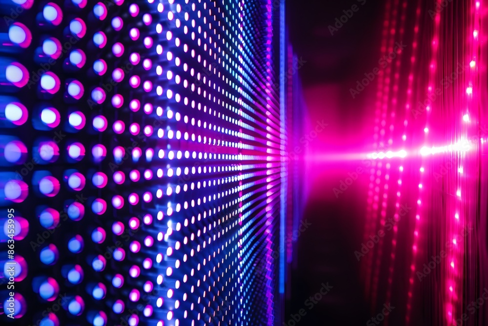 Synthwave grid patterns with LED light signs and neon color palettes ...