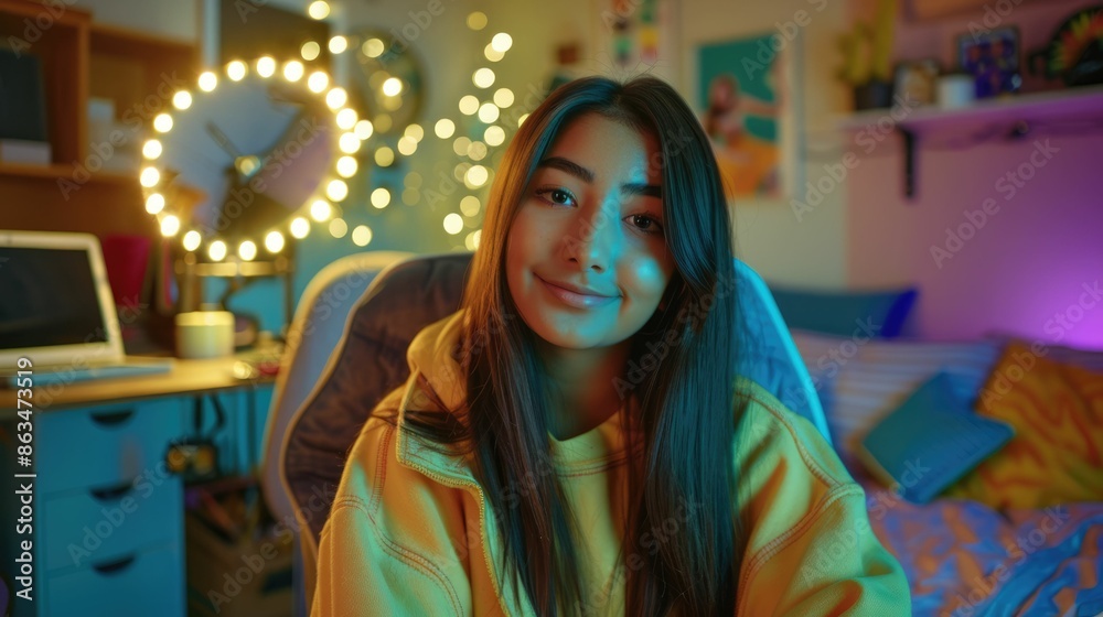 The picture of the south asian female working as the social influencer ...