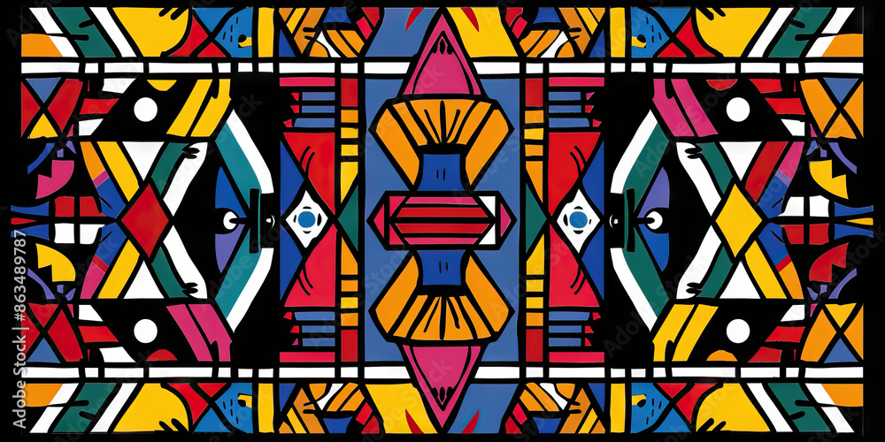 Ndebele Art Vector: A Vector Graphic of Ndebele Tribal Art, Featuring ...