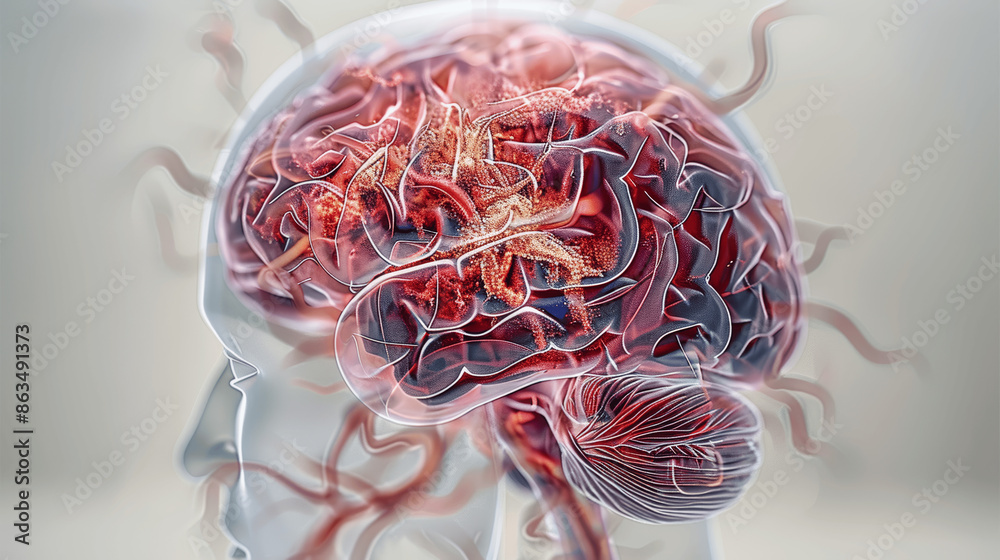 3D Brain Anatomy with Focus on Pleura and Medulla High Quality Render ...