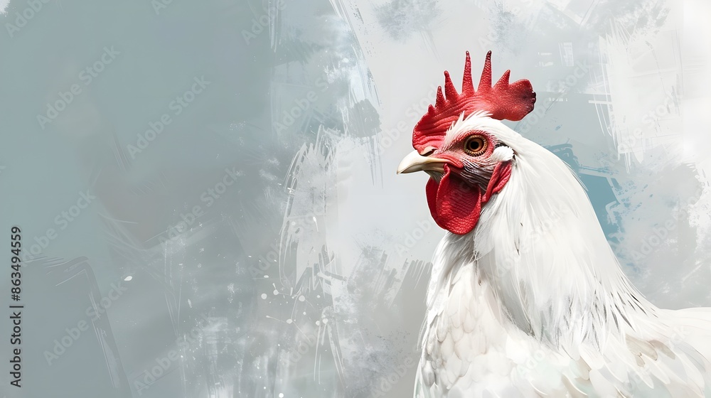 White chicken cartoon illustration isolated image animal character ...