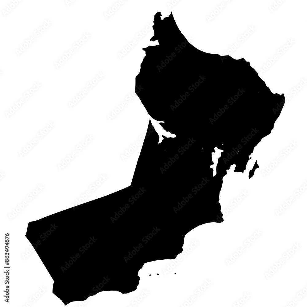 oman map silhouette on transparent background Stock Vector | Adobe Stock