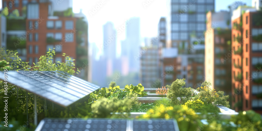 Sustainable Urban Living Refreshing blurred background image of a ...