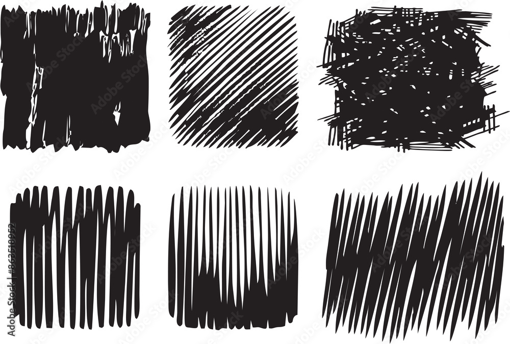 Hatching patterns and backgrounds. Abstract hand drawn backgrounds ...