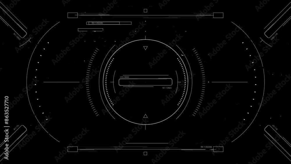 This video showcases a futuristic HUD interface design element ...