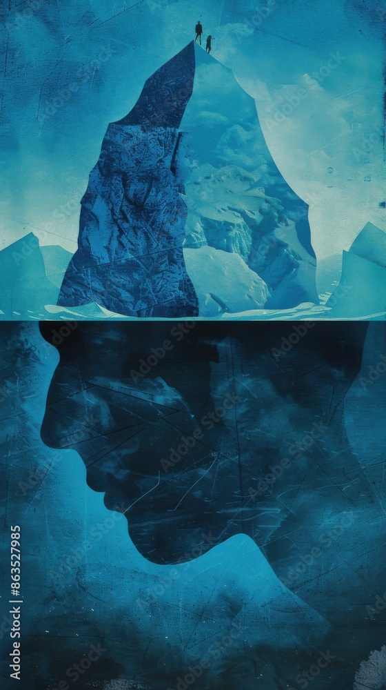 A visual representation of Freud's iceberg model depicting the varying ...