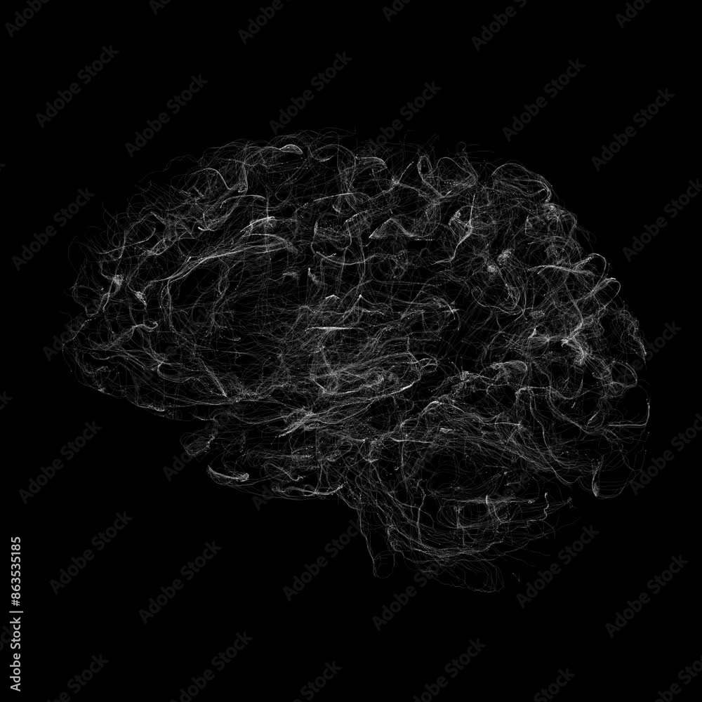 This video shows a 3D render of the human brain, highlighting the ...