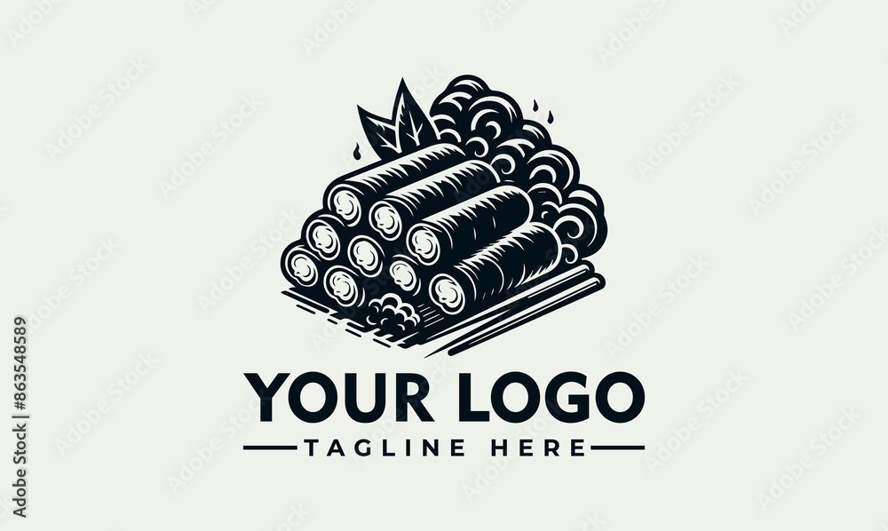 Lumpia Food Vector Logo Unleash the Flavor, Versatility, and Cultural ...
