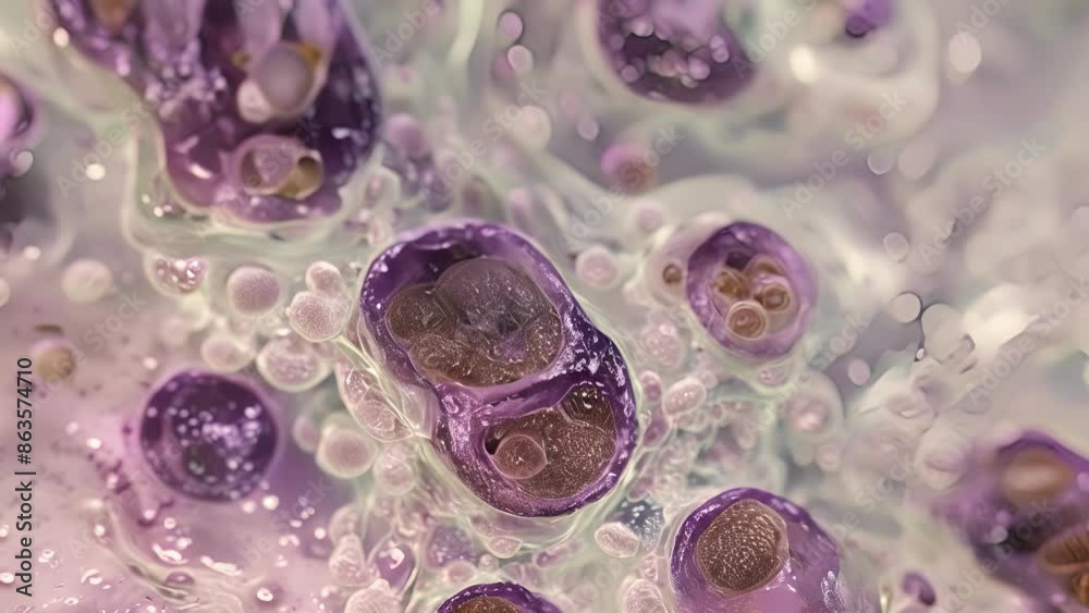 A histological section of lymph nodes showcasing the abundance of ...