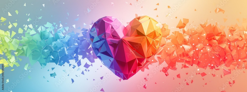 This is an image of a LGBT pride rainbow, gay love heart background ...