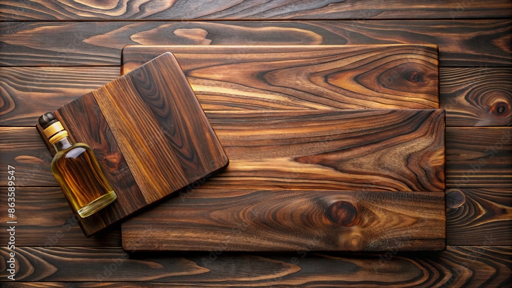 Richly toned black walnut wood texture featuring two oil-finished ...