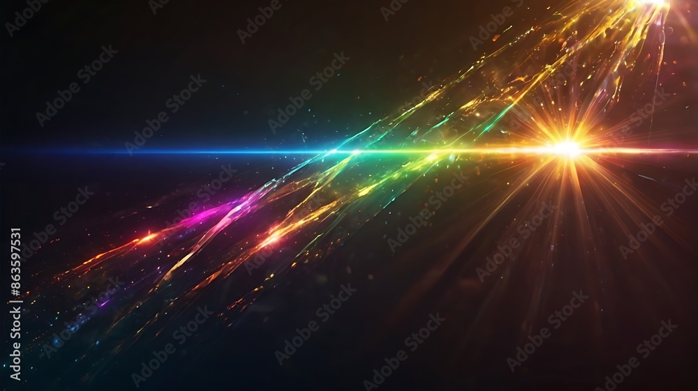 heavy lens flare light leak chromatic aberration overlay effect ...