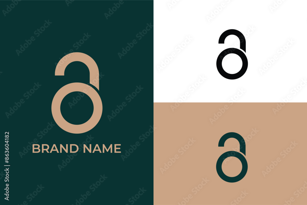 letter A alpha lock security logo, letter A security logo, letter A ...