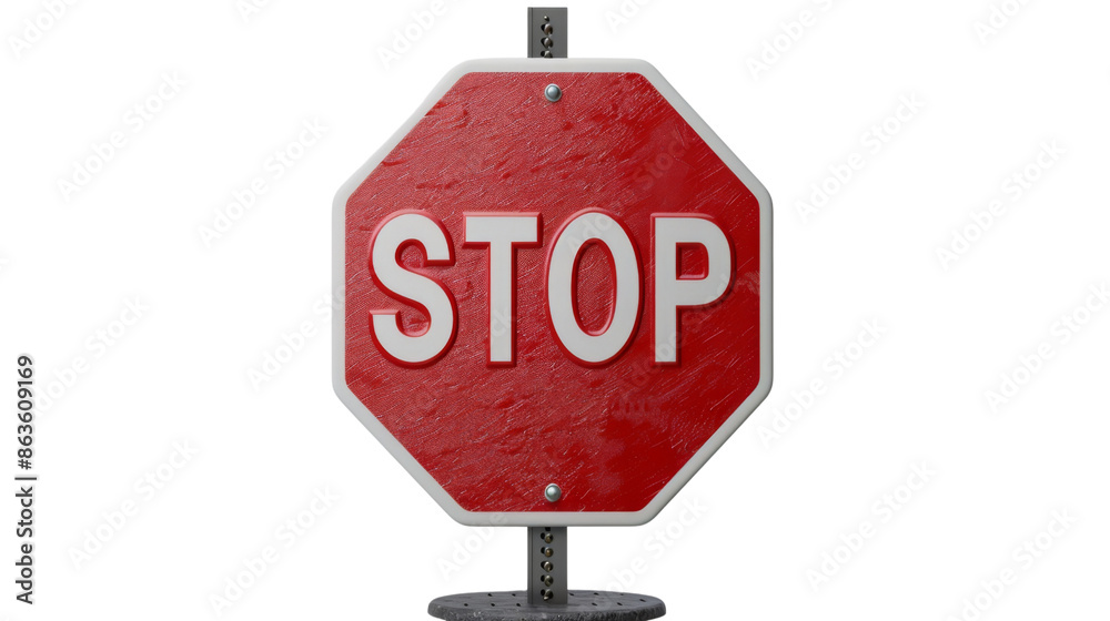 Isolated red STOP , Not Allowed stop sign, Prohibition sign or stop ...