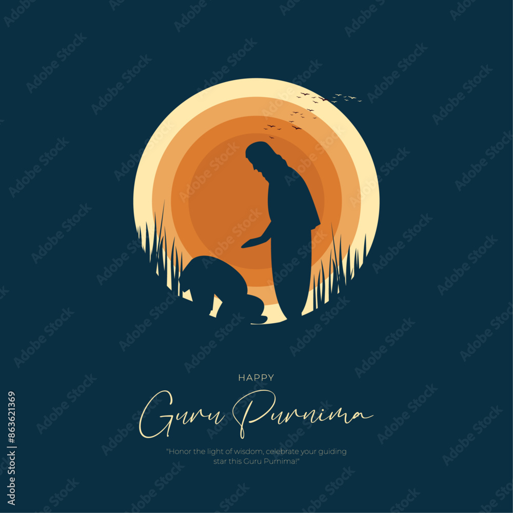 Happy Guru purnima background concept Minimal and Creative illustration ...