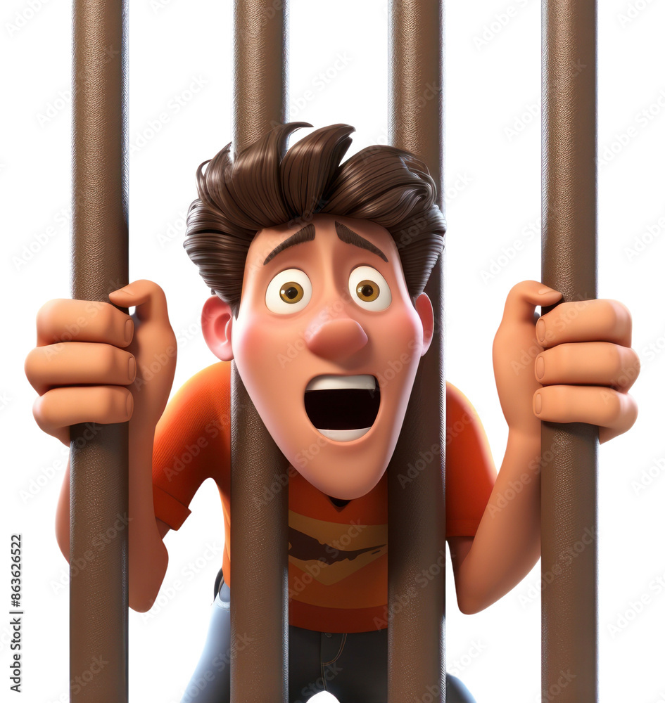 PNG Cartoon prison white background prison cell. Stock Illustration ...