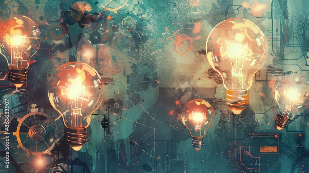 Tech innovation: A visual metaphor of tech innovation with lightbulbs ...