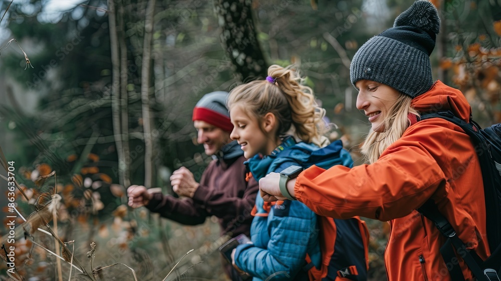 Wellness Wearables for All Ages: A family wearing fitness trackers and ...