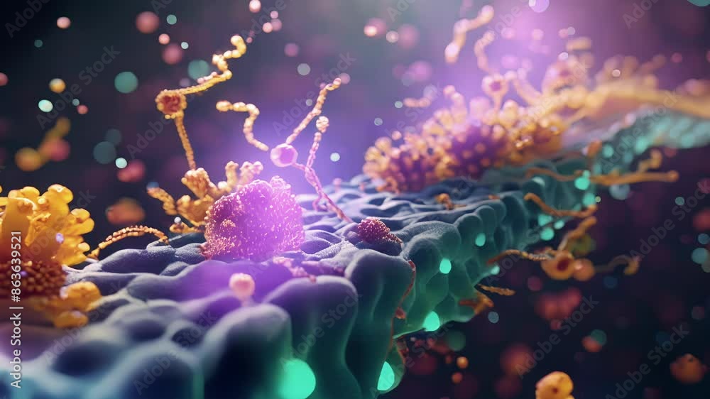 Detailed animation of a cell signaling pathway triggered by the binding ...