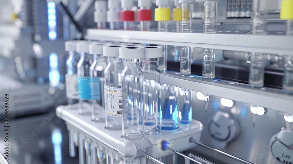 Fluid Dynamics Precision HPLC System in Action Showing Tubes Connecting ...