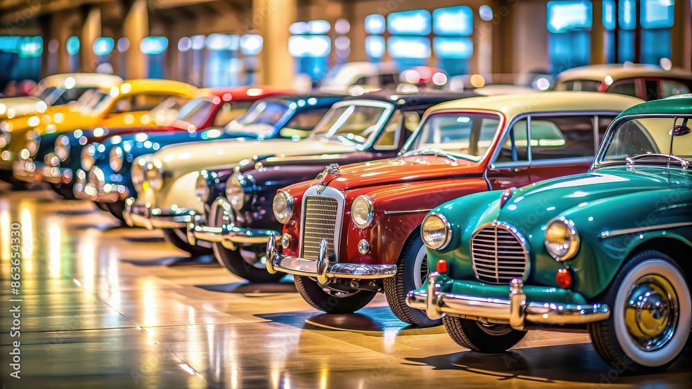 Vintage car models on display at a classic car show , vintage, retro ...