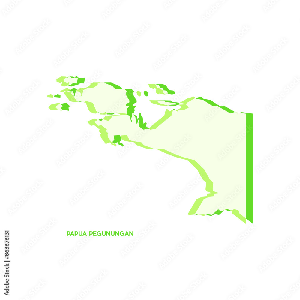 Papua Pegunungan Map - World Map International vector template ...